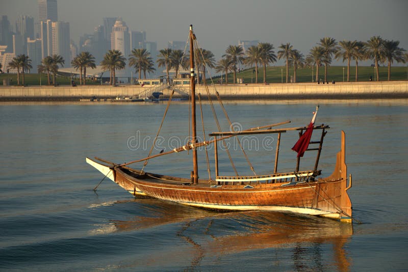 Doha Corniche Sea side stock image. Image of doha, boat - 106848855