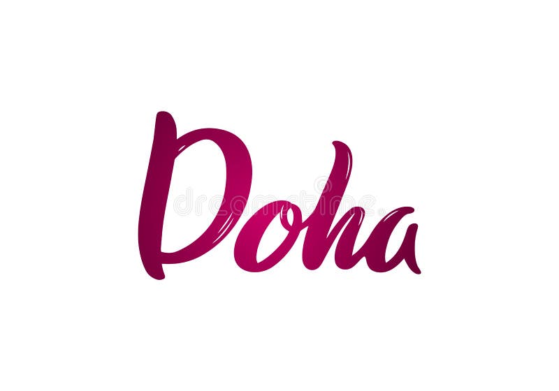 Doha Lettering. Handwritten City Name Stock Vector - Illustration of ...