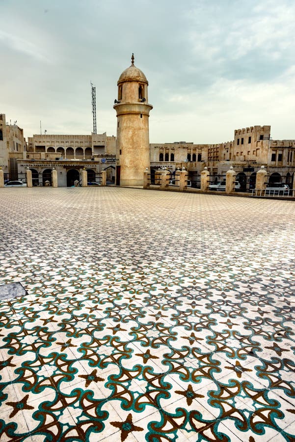 Doha Mosque Courtyard editorial image. Image of tiles - 153329440