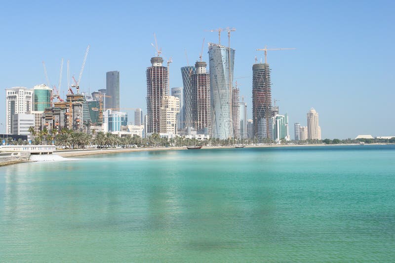 Doha - Qatar - Arquitectura Da Cidade Foto de Stock - Imagem de cidade ...