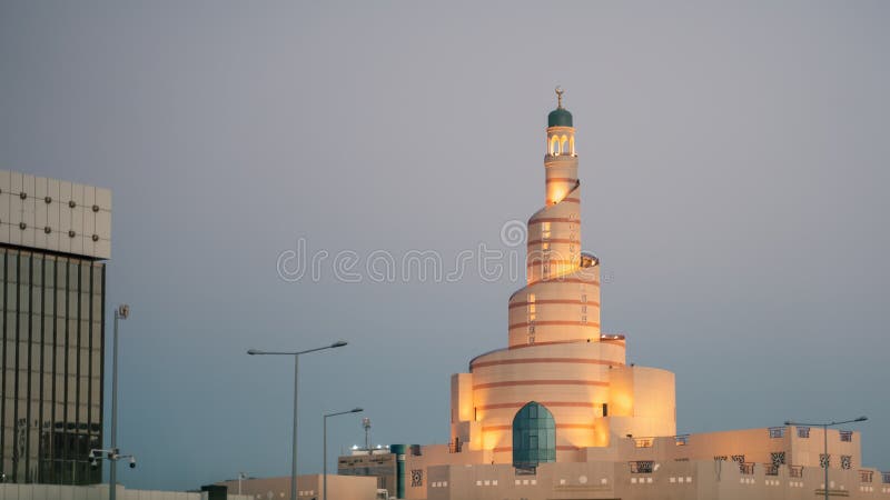 Doha, Qatar- August 05,2022 : Fanar Tower in the Doha City Stock Image ...