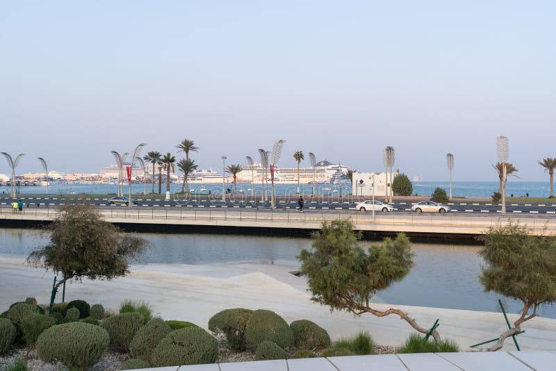 Doha Corniche View from the National Museum of Qatar. Editorial Image ...