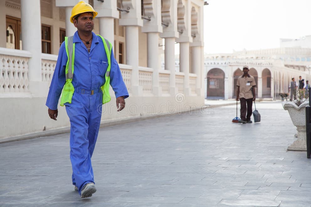 Foreign Construction Workers in Doha, Qatar. Editorial Image - Image of ...