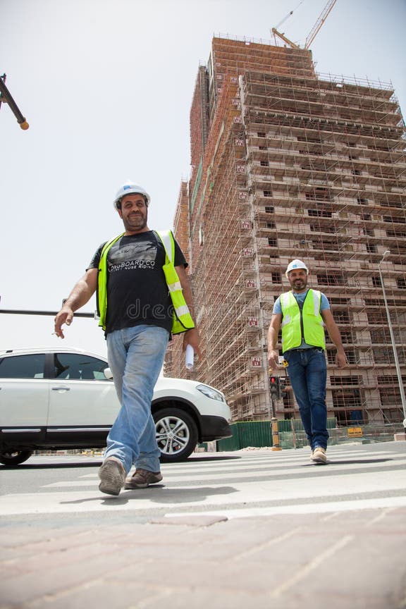 Foreign Construction Workers in Doha, Qatar. Editorial Photography ...