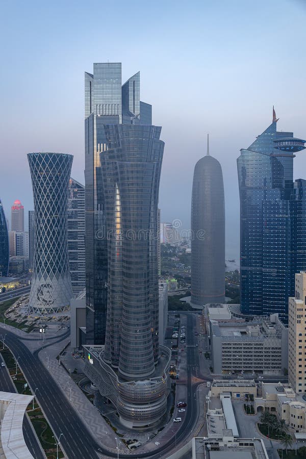 High Rise Office Buildings on the Corniche in Doha Editorial ...