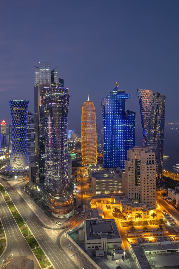 High Rise Office Buildings on the Corniche in Doha Editorial ...
