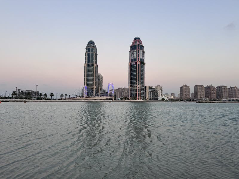 UDC twin tower Pearl Qatar editorial image. Image of arabian - 299660780