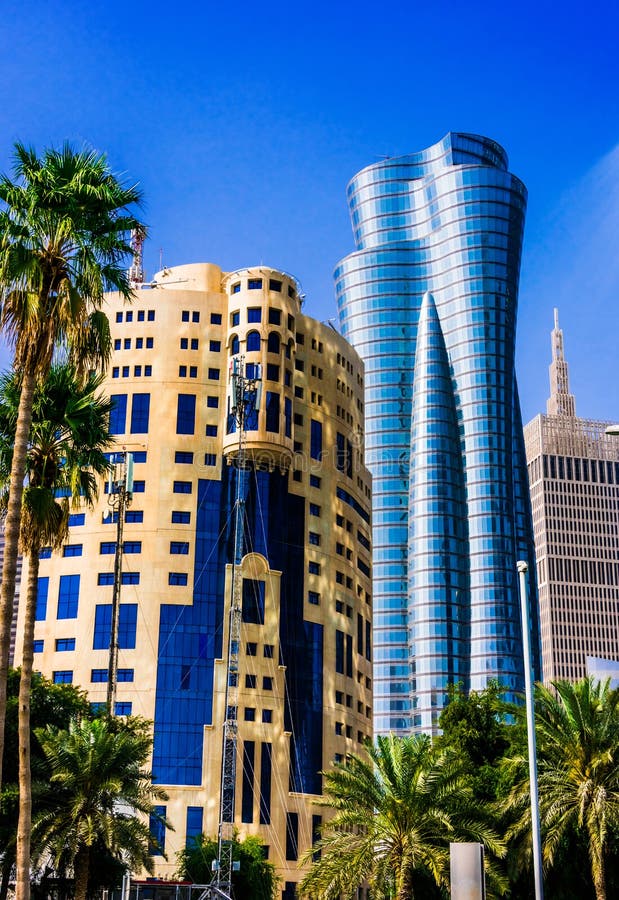 Modern Business Architecture of Downtown Doha, Qatar Editorial ...