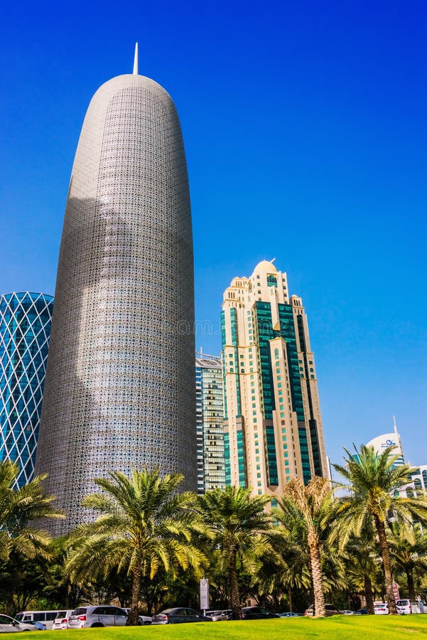 Modern Business Architecture of Downtown Doha, Qatar Editorial Stock ...