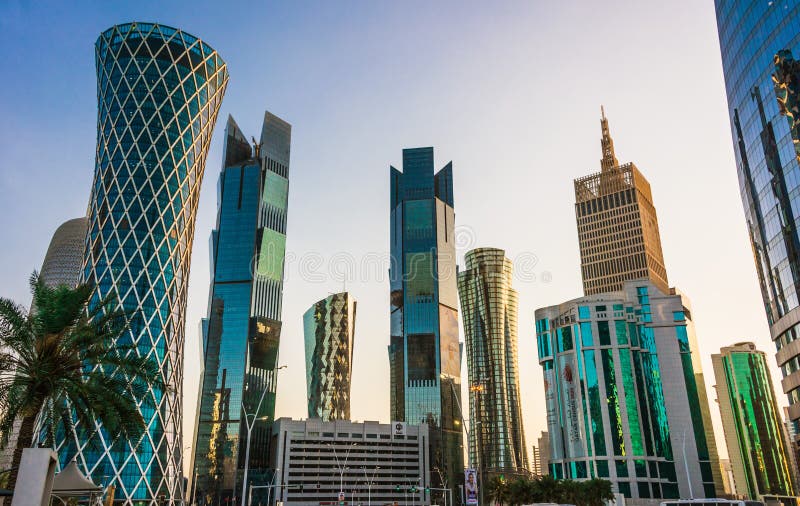Modern Business Architecture of Downtown Doha, Qatar Editorial Stock ...