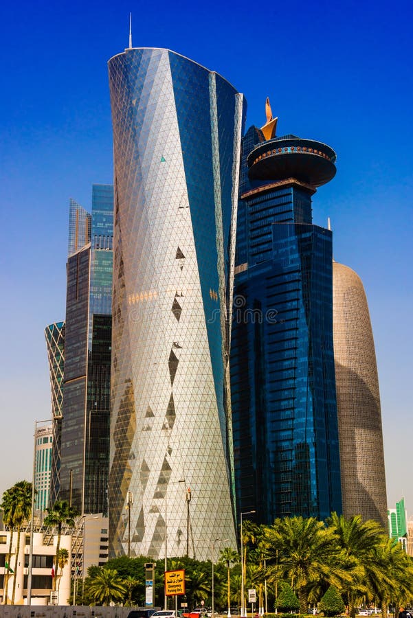 Modern Business Architecture of Downtown Doha, Qatar Editorial Photo ...