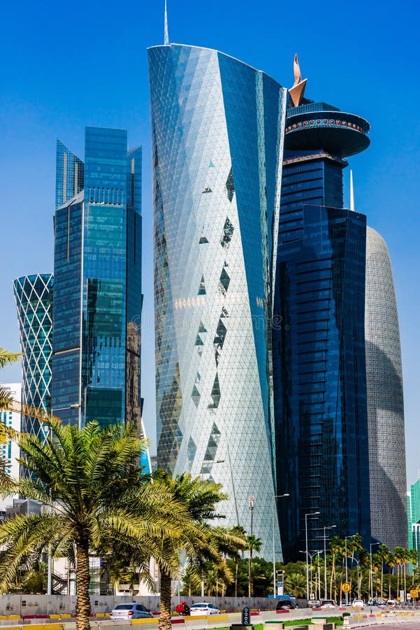 Modern Business Architecture of Downtown Doha, Qatar Editorial Photo ...