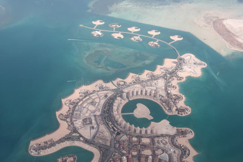 Aerial View of the Pearl Development on an Artificial Island in Doha ...