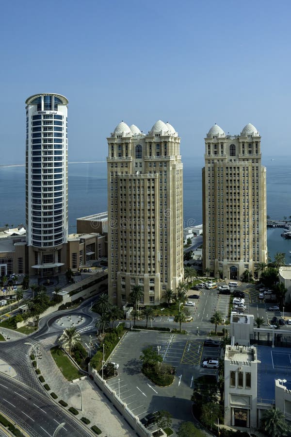 Aerial View of West Bay Doha Qatar Editorial Stock Image - Image of ...