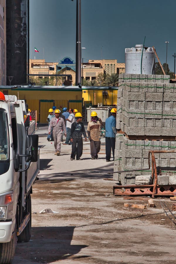 Work is on at Construction Site Qatar Editorial Photo - Image of brick ...