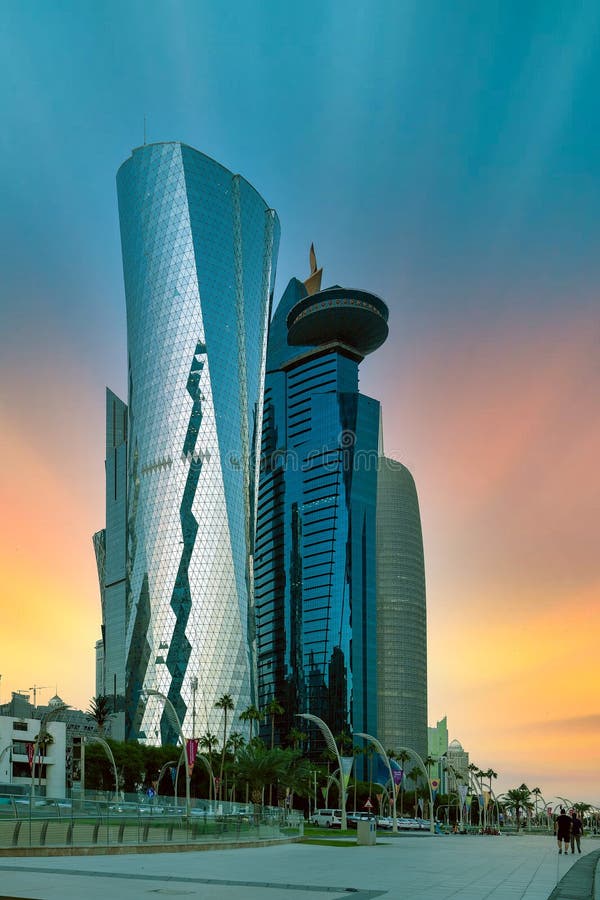Beautiful Doha Skyline View from Corniche Editorial Photo - Image of ...