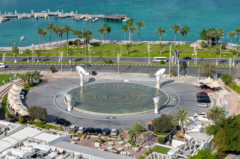 Beautiful Aerial View of Doha Skyline from Corniche Bidda Park ...