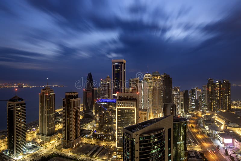 Doha Skyline View of West Bay Doha Qatar Editorial Stock Image - Image ...