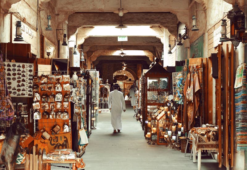 DOHA, QATAR - MAY 3 2019: Old Covered Market in Doha, Qatar Editorial ...