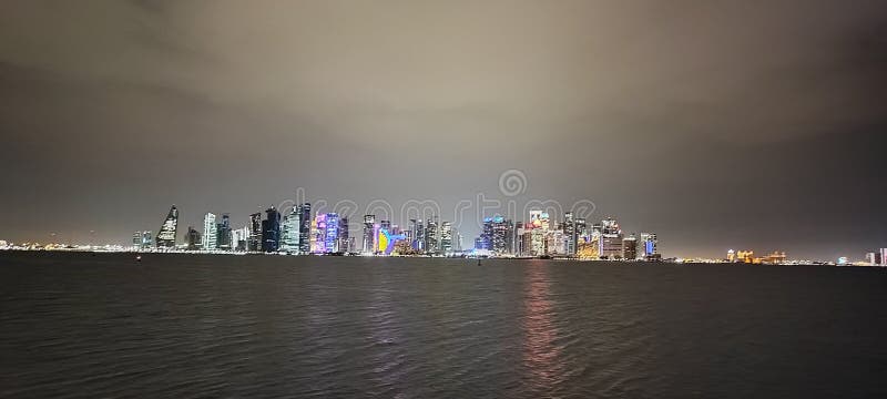 Doha Qatar Night Pic Amazing View Stock Image - Image of doha, qatar ...