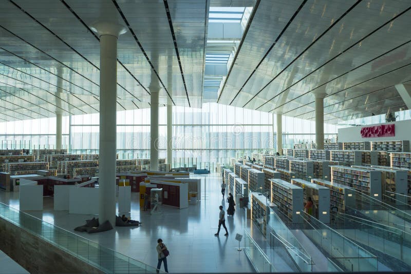 Interior of the National Library of Qatar, Designed by Dutch Architect ...