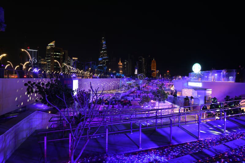 Doha Ramadan Light Show at Corniche Editorial Stock Image - Image of ...