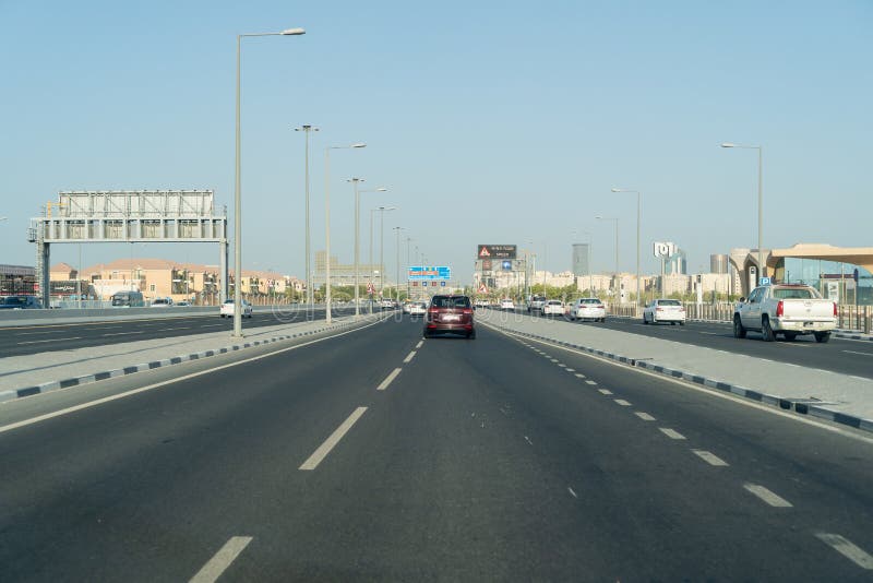 Doha road and express way. stock photo. Image of expressway - 253070306