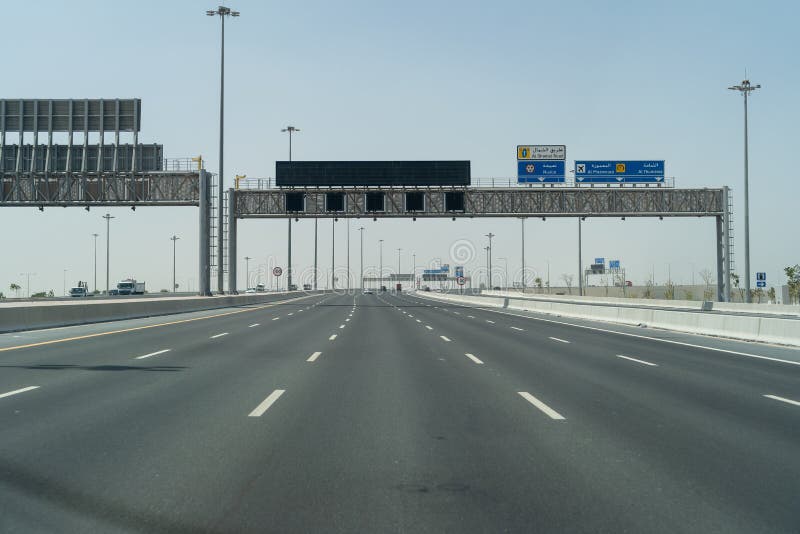 Doha road and express way. editorial photography. Image of highway ...
