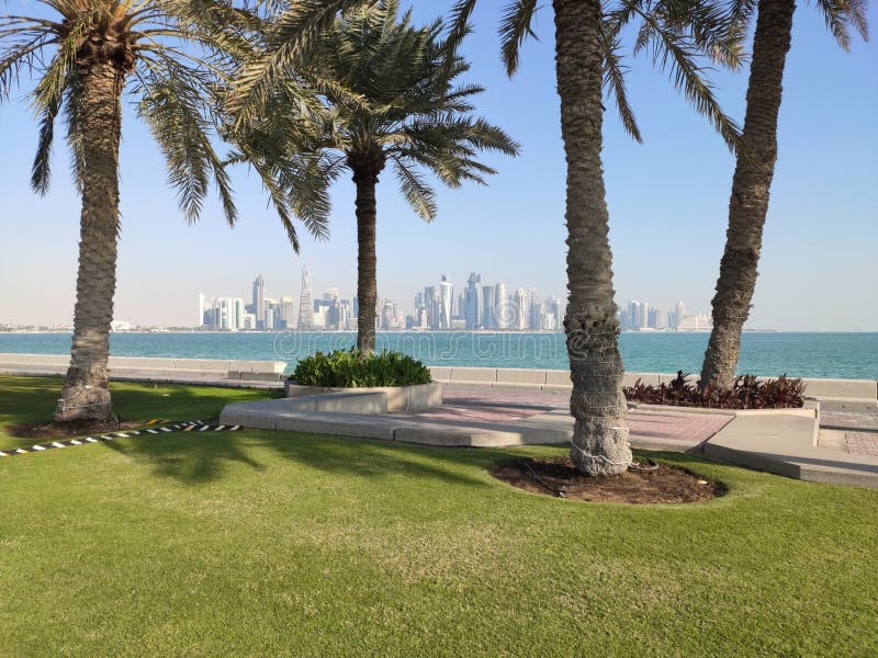 Doha Sea View from Corniche Editorial Photography - Image of business ...