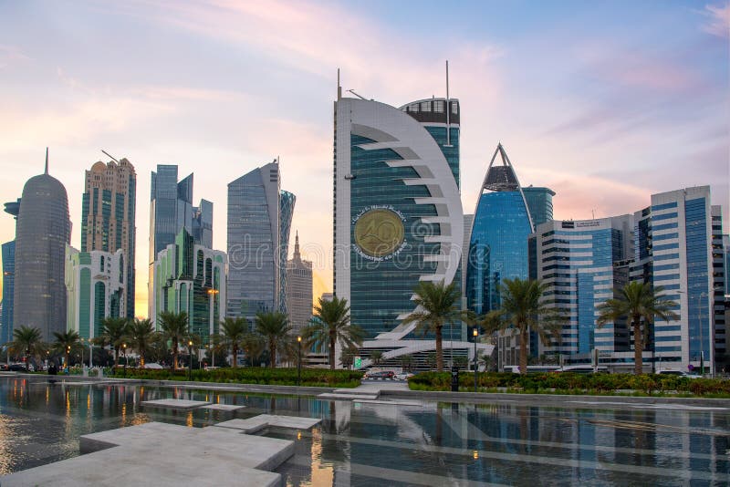 Doha Sky Line editorial stock image. Image of exterior - 245137604
