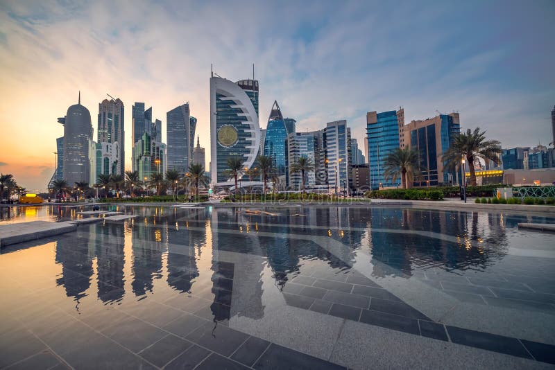 Doha Sky Line editorial photography. Image of financial - 245137607