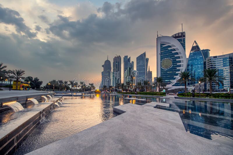 Doha Sky Line editorial stock image. Image of harbor - 228508269