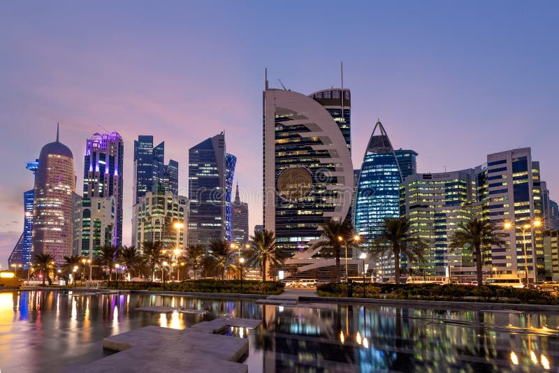 Doha Sky Line editorial photo. Image of buildings, middle - 228508276