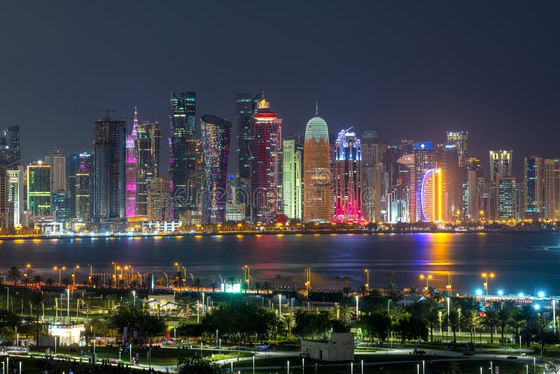 Doha Sky Line editorial image. Image of business, landscape - 245133715