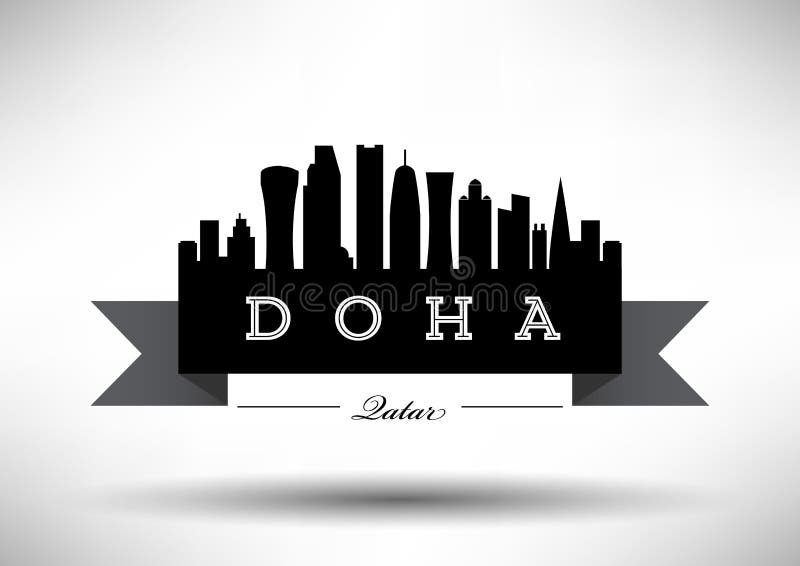Doha Skyline Design stock illustration. Illustration of cityscape ...