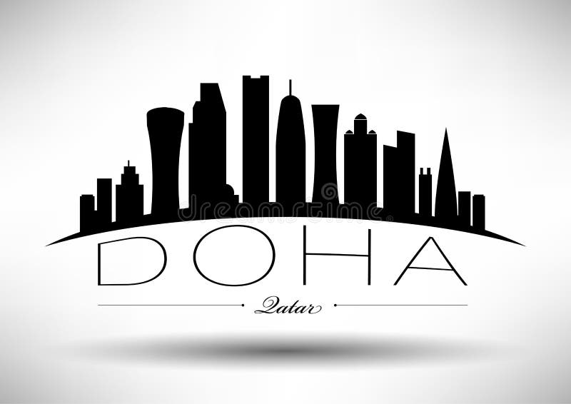 Doha Skyline Design stock illustration. Illustration of skyscraper ...