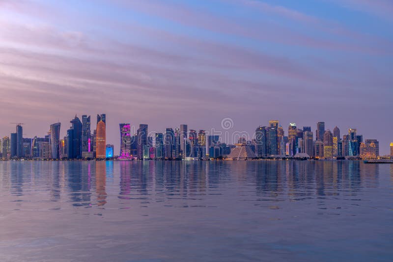 Beautiful Doha Sky Line Qatar Editorial Stock Photo - Image of arabic ...