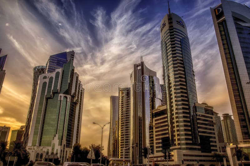 Doha Buildings and Landmark Editorial Photo - Image of background ...