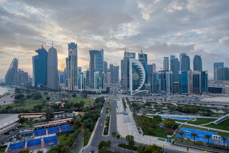 Doha Skyline Westbay Doha editorial photo. Image of arab - 228571431