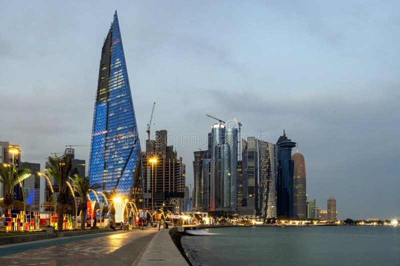 Doha Skyline View from Corniche West Bay Doha Editorial Photography ...