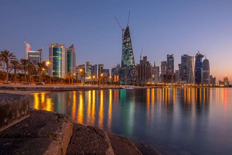 Doha Sky Line editorial photography. Image of district - 245830407