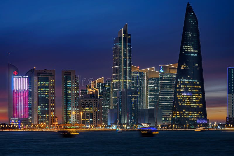 Doha Skyline Westbay Doha editorial photo. Image of development - 256361301