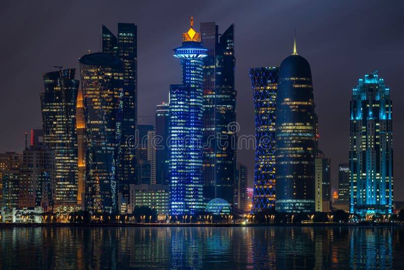 Doha Skyline Westbay Doha editorial photo. Image of arabian - 256361296