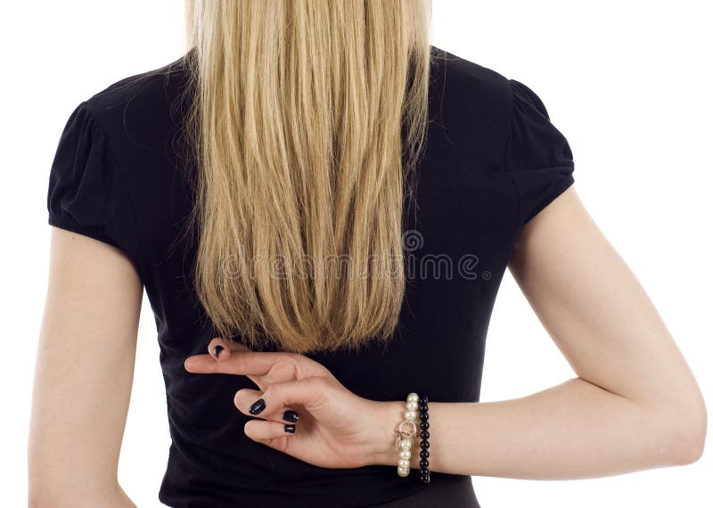 Doigts croisés photo stock. Image du femelle, jurez, femme - 13966942