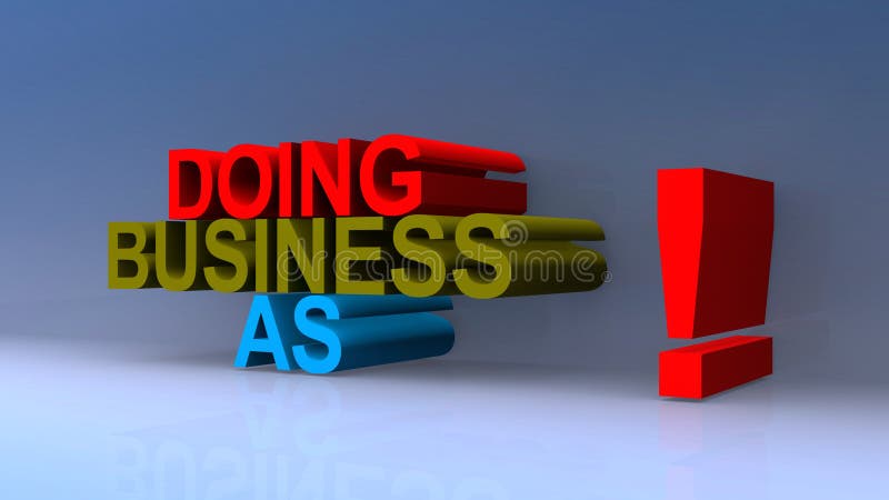 Doing business as on blue stock illustration. Illustration of coaching ...