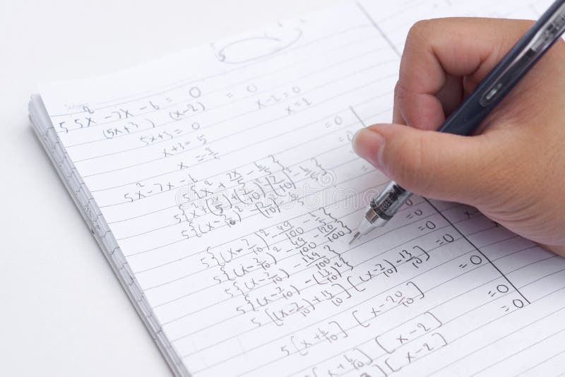 Doing Difficult Math Homework Stock Image - Image of difficult, student ...