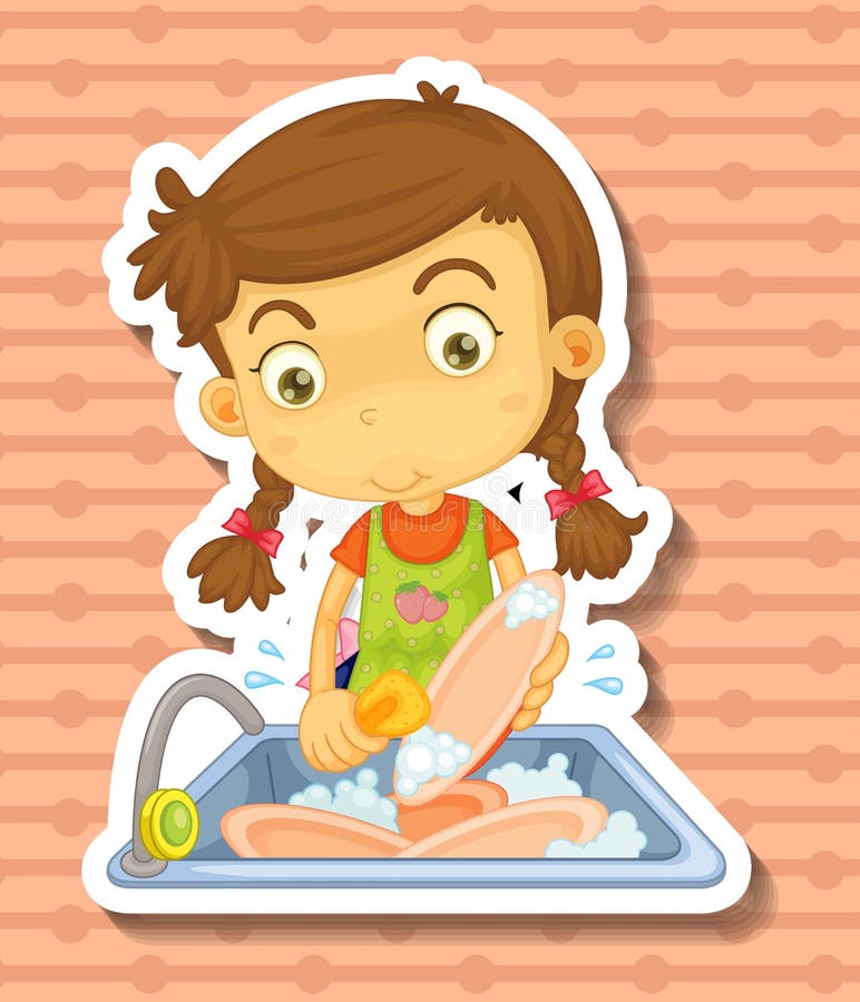 Cartoon Washing Dishes Stock Illustrations – 970 Cartoon Washing Dishes ...