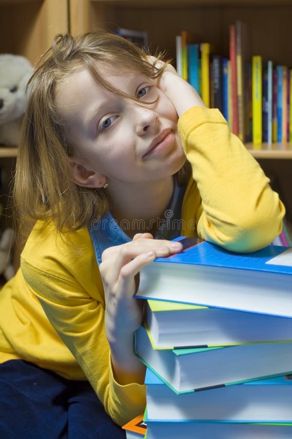 Doing homework stock photo. Image of desk, careful, read - 4413594
