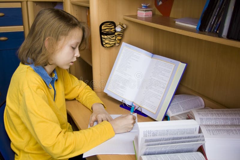 Doing homework stock photo. Image of educate, read, childhood - 4591674