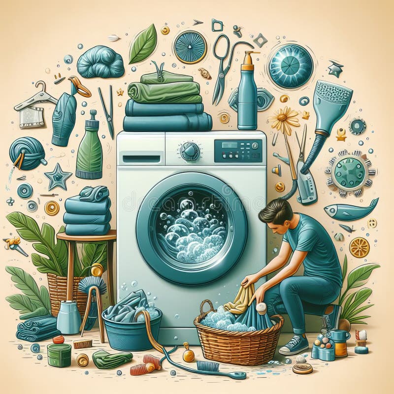 Doing Laundry Cleaning and Caring for Clothes, Close Up, Phot Stock ...